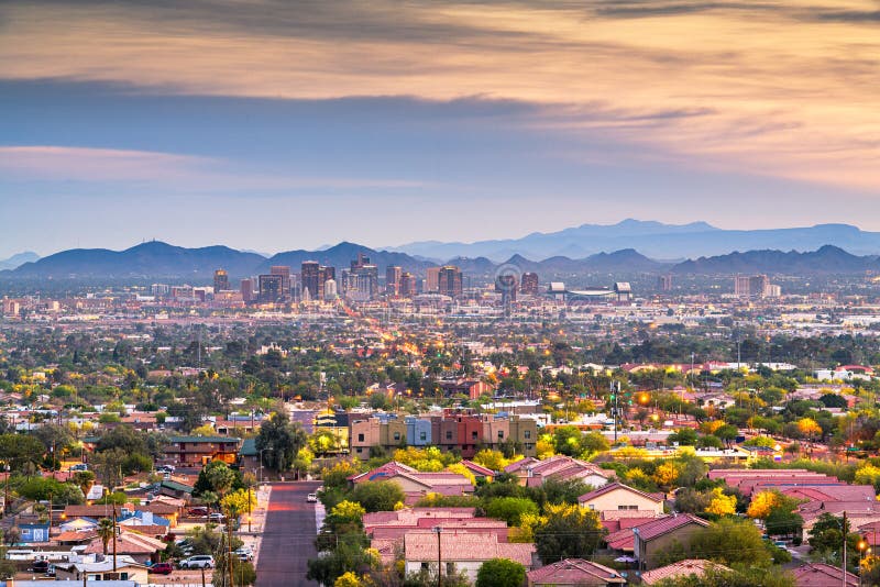Phoenix, Arizona, USA Cityscape Stock Photo - Image of landmark, high ...