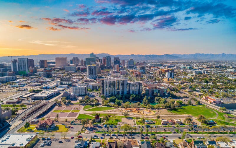 Phoenix Arizona AZ USA Downtown Skyline Aerial Stock Image - Image of ...