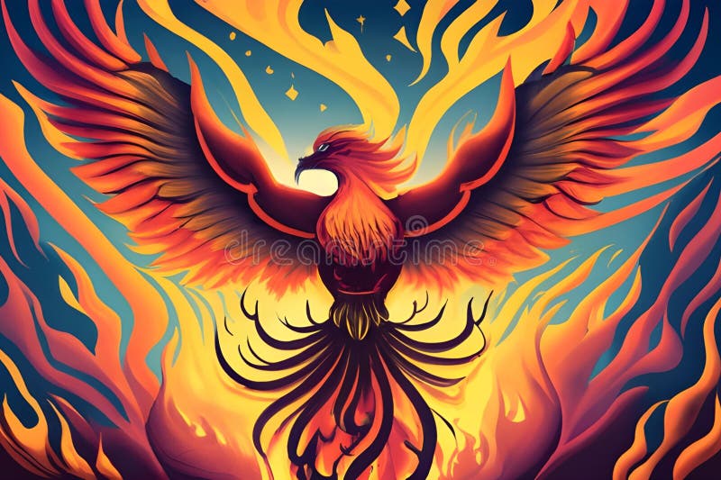 Phoenix Arrising from the Flames, Illustration Stock Illustration ...
