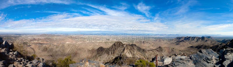 Phoenix, AZ Panorama stock image. Image of phoenix, mountains - 18110109