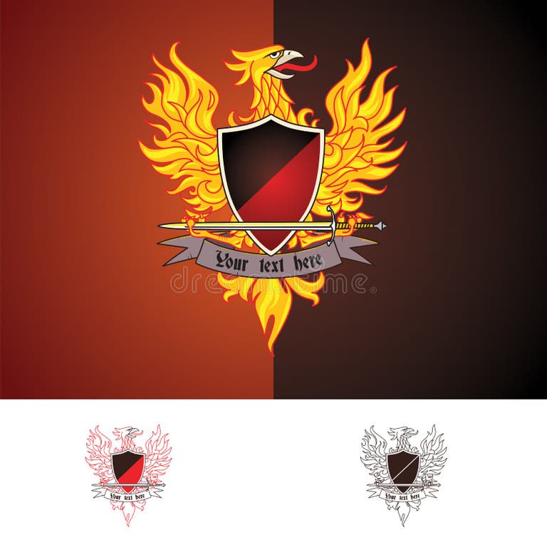 Phoenix Bird Shield Stock Illustrations – 5,420 Phoenix Bird Shield ...