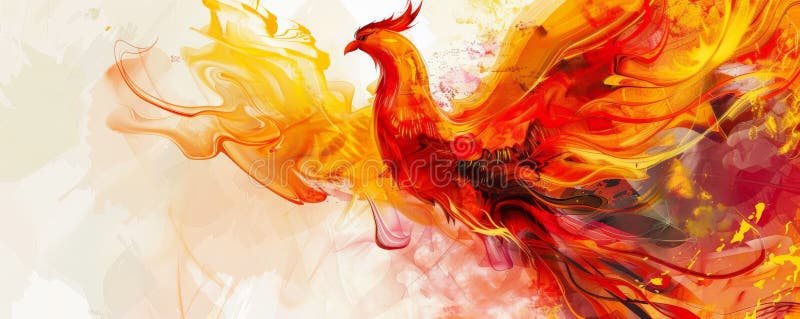 Phoenix Bird Background with an Abstract Artistic Design, Featuring the ...