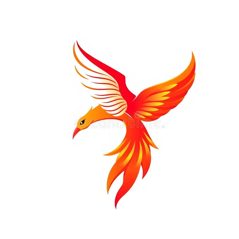 Phoenix Bird Drawing with Long Tail Feathers Stock Illustration ...