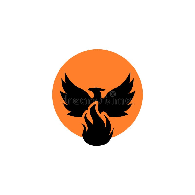 Phoenix Bird Fire Logo Icon, Simple Symbol Isolated on White Background ...