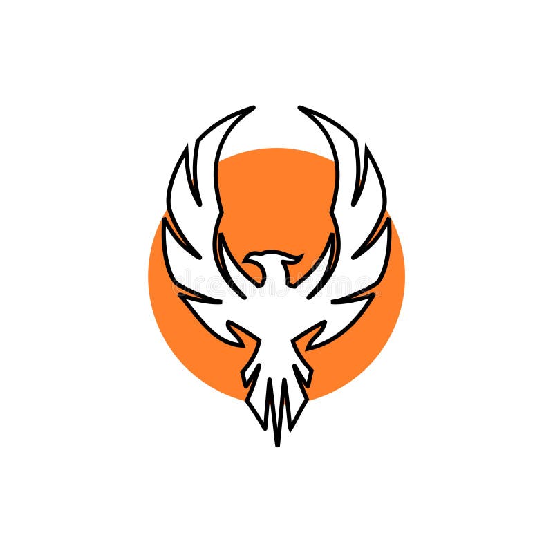 Phoenix Bird Fire Logo Icon, Simple Symbol Isolated on White Background ...