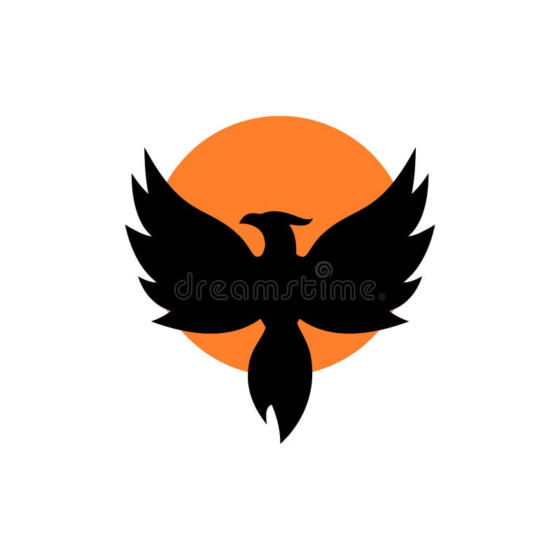 Phoenix Bird Fire Logo Icon, Simple Symbol Isolated on White Background ...