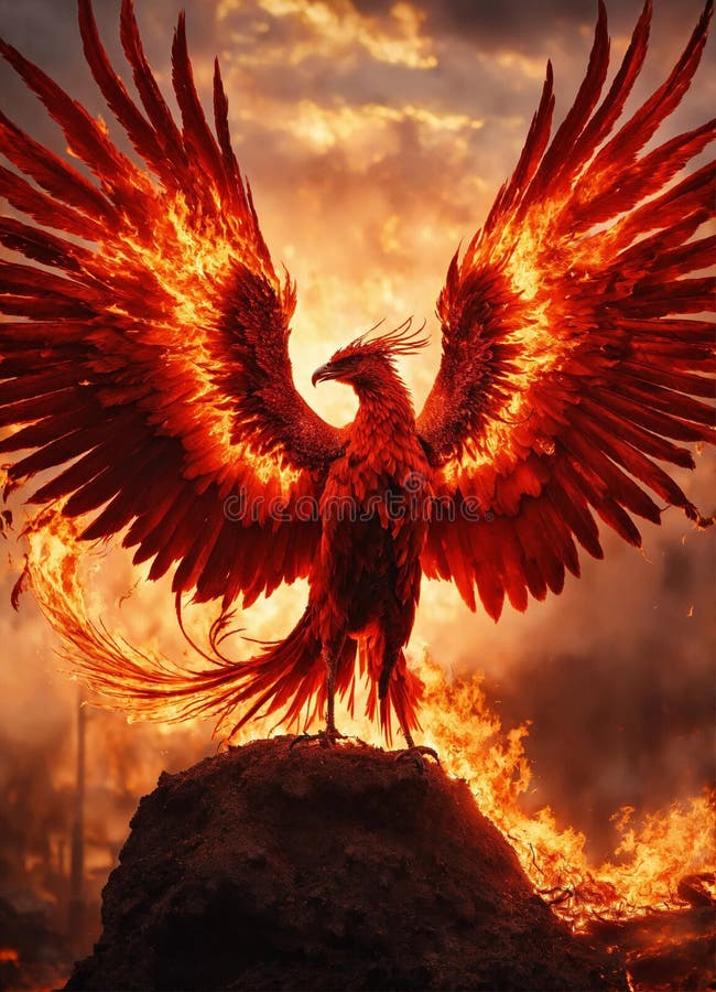 Phoenix Bird on Fire. Selective Focus Stock Photo - Image of color ...