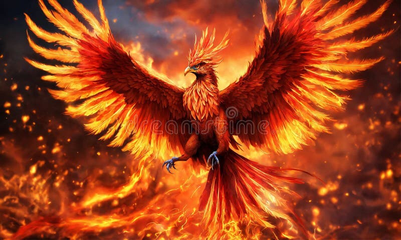 Phoenix Bird on Fire. Selective Focus Stock Photo - Image of yellow ...