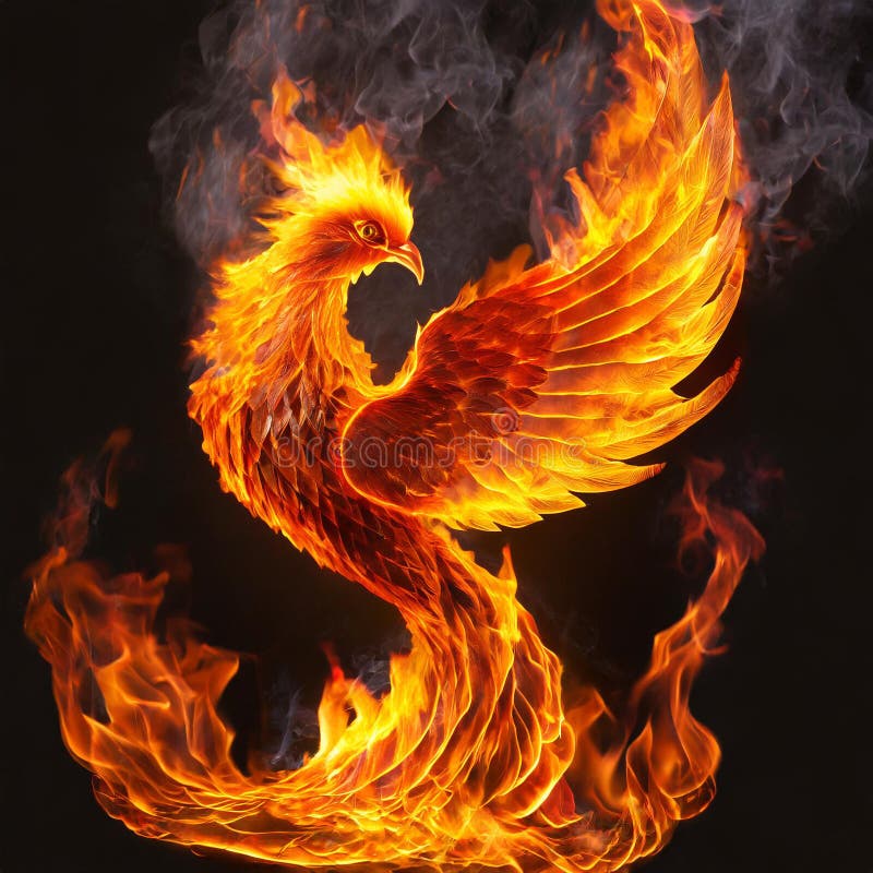 Glowing Phoenix Bird Rise Stock Illustrations – 127 Glowing Phoenix ...