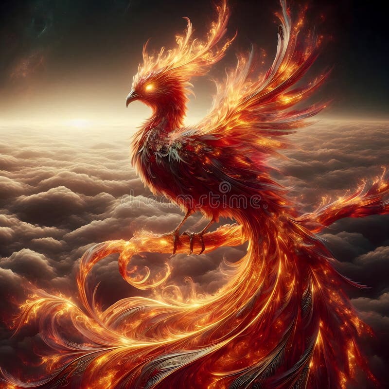 Phoenix Bird Illustrator Design, Pixel Art Stock Illustration ...