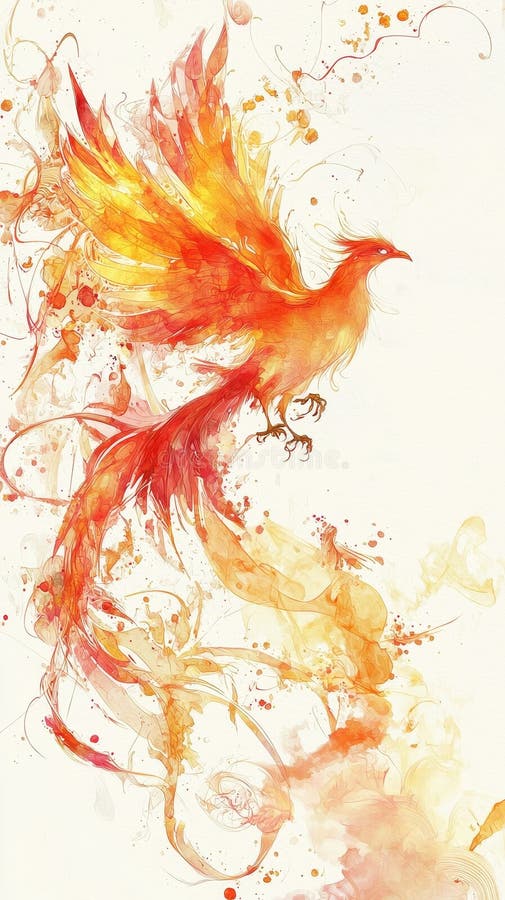 Phoenix, bird made of fire stock photo. Image of design - 354591738