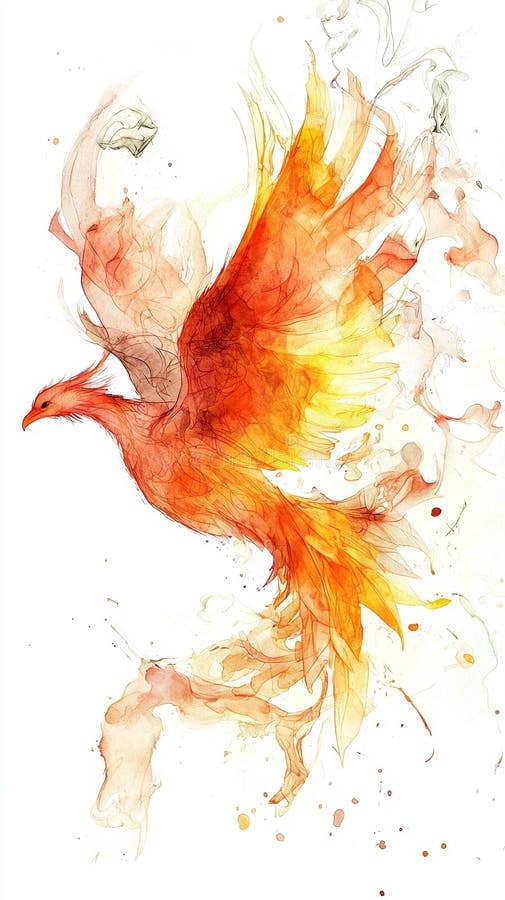 Phoenix, bird made of fire stock image. Image of night - 354591739