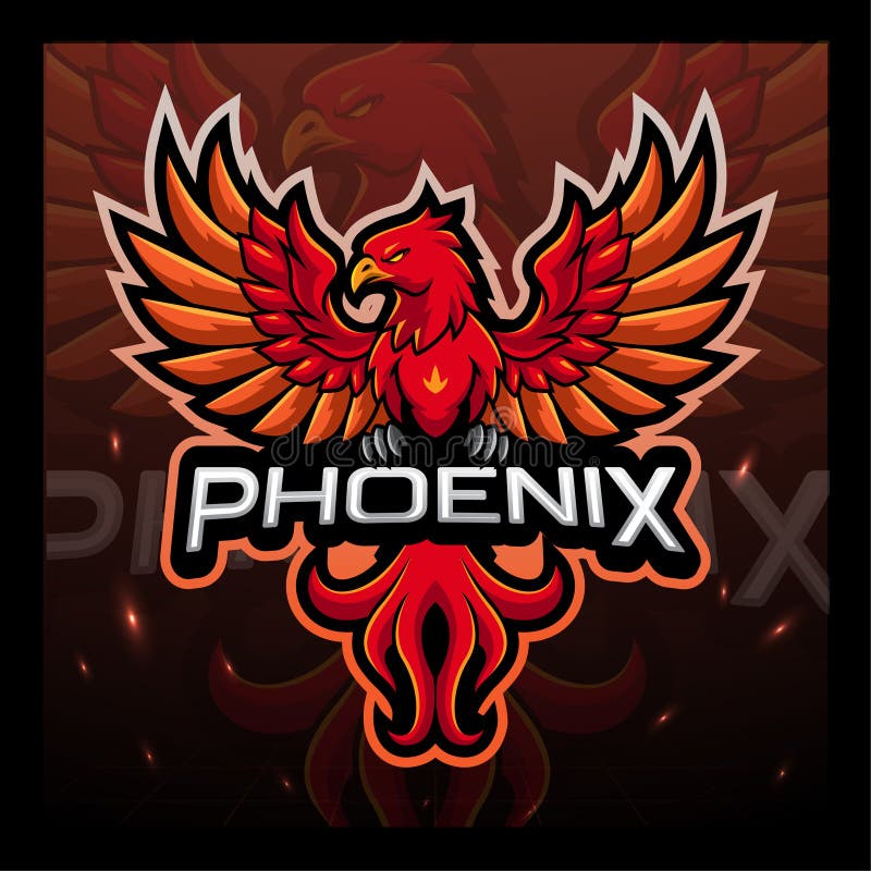 Phoenix Bird Mascot E Sport Logo Design Stock Vector - Illustration of ...