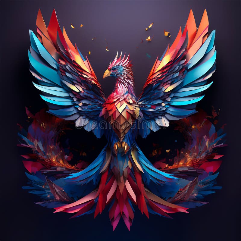 Phoenix Bird Risen from the Ashes, Fire Bird. Burning Bird Stock ...