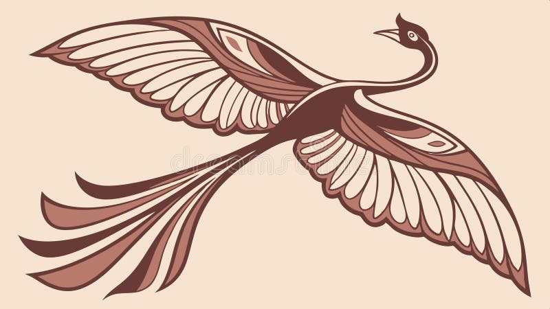 Phoenix Bird Rising Mythical Creature Design Vector Design Generative ...