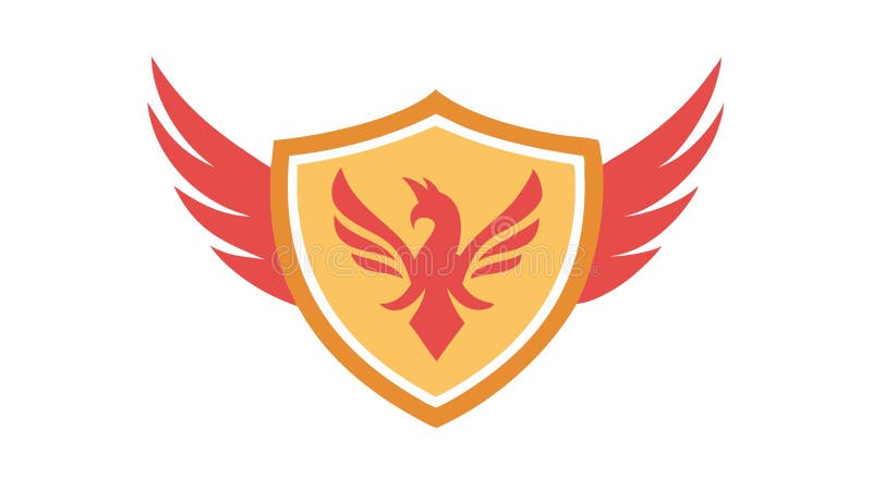Phoenix Bird Shield Icon, Strength and Rebirth Symbol, Vector Design ...