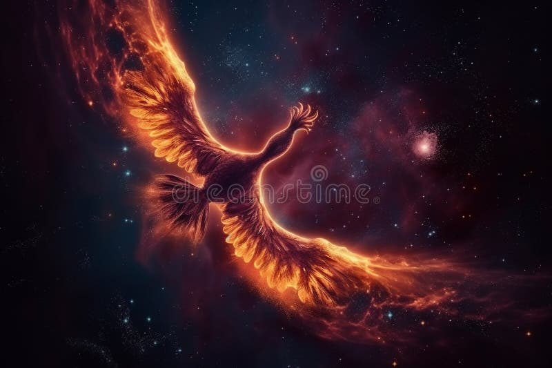 Glowing Phoenix Bird Rise Stock Illustrations – 35 Glowing Phoenix Bird ...