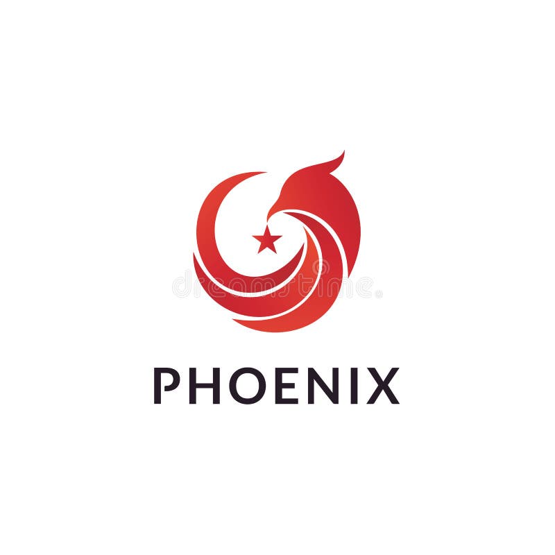 Phoenix Bird with Star Logo Design Vector Stock Vector - Illustration ...