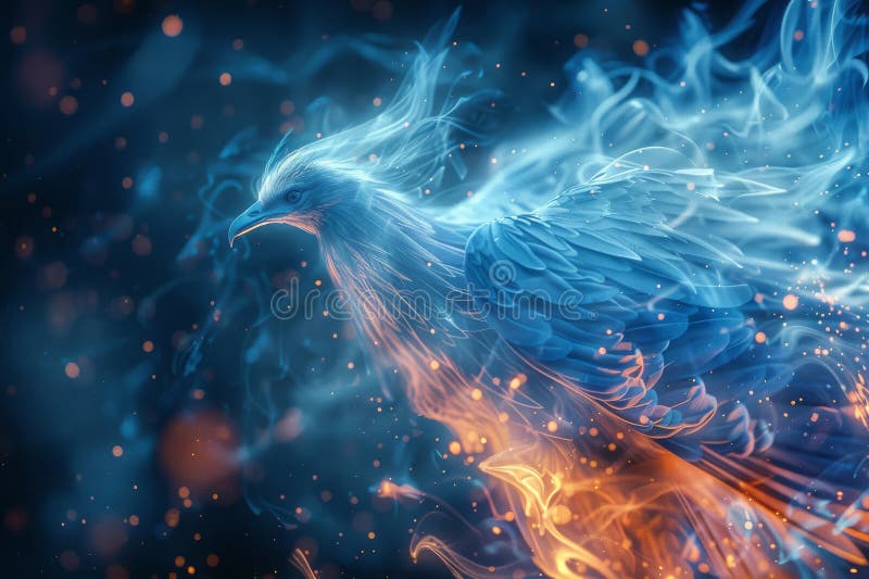 A Phoenix Bird is Surrounded by a Circle of Fire Stock Image - Image of ...