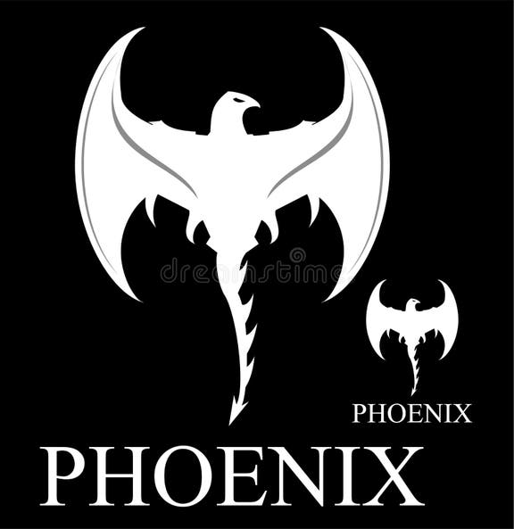 Phoenix Phoenix Blanc Avec Les Ailes De Hache Illustration de Vecteur - Illustration du liberté ...