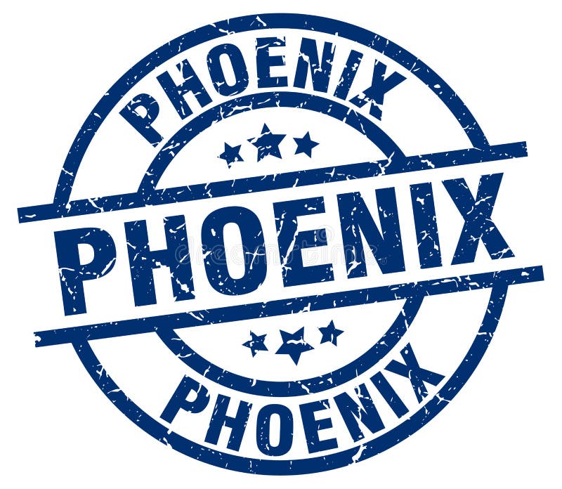 Phoenix Blue Round Stamp Stock Illustrations – 25 Phoenix Blue Round ...