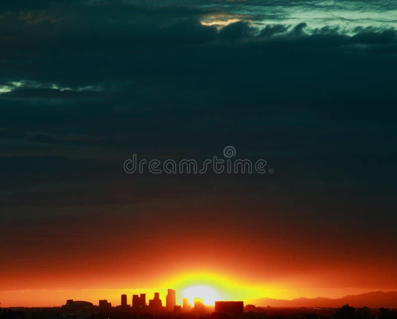Phoenix city skyline stock photo. Image of nightlife, skyscraper - 5712776