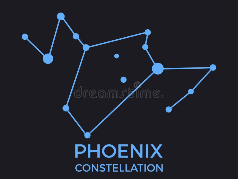 Phoenix Constellation. Stars in the Night Sky. Cluster of Stars and ...
