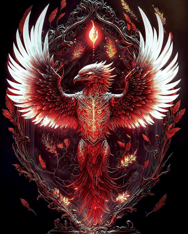 Phoenix with Costume and Flame Stock Illustration - Illustration of ...
