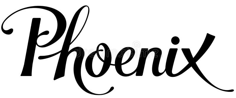 Phoenix - Custom Calligraphy Text Stock Vector - Illustration of design ...