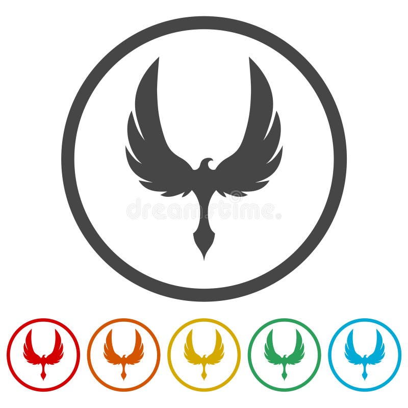 Phoenix Design Icons Set - Illustration Stock Vector - Illustration of ...