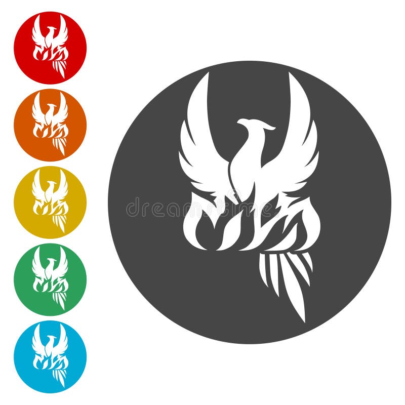 Phoenix Design Icons Set - Illustration Stock Vector - Illustration of ...