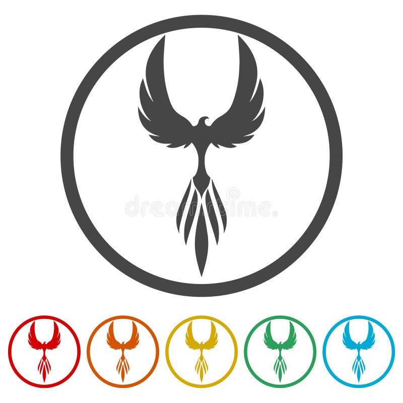 Phoenix Design Icons Set - Illustration Stock Vector - Illustration of ...
