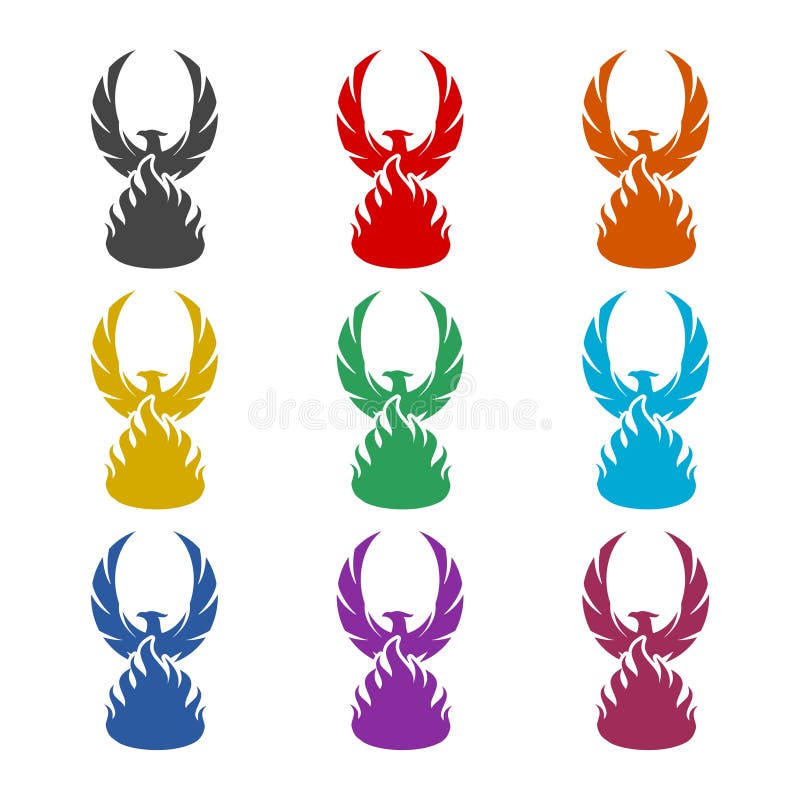 Phoenix Rising Logo Black Stock Illustrations – 90 Phoenix Rising Logo ...