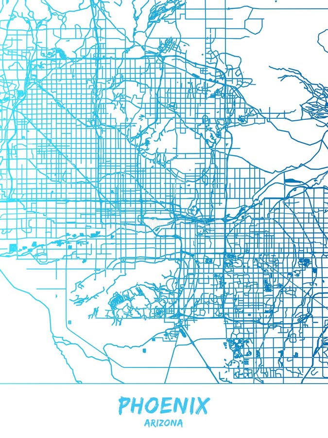 Phoenix, Arizona - Map Poster Design Stock Vector - Illustration of ...
