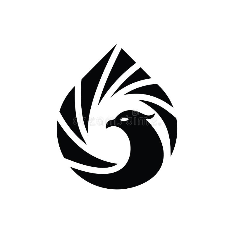 Phoenix Drop Oil Logo Design Stock Illustration - Illustration of ...