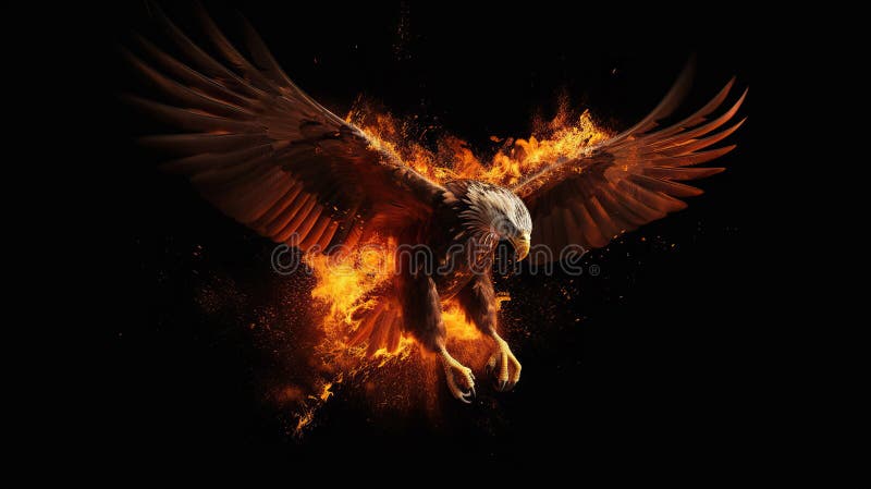 Fiery Eagle Legend Mythical Creature Flames Stock Photos - Free ...