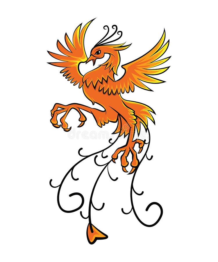 Phoenix Bird stock vector. Illustration of vector, wing - 47879705