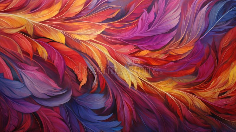 Phoenix Feather S Psychedelic Pattern Texture, Fantasy Mythological ...