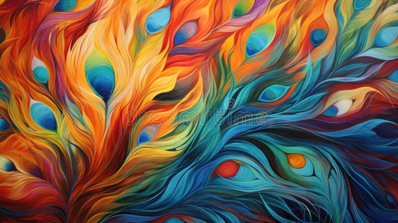 Phoenix Feather S Psychedelic Pattern Texture, Fantasy Mythological ...