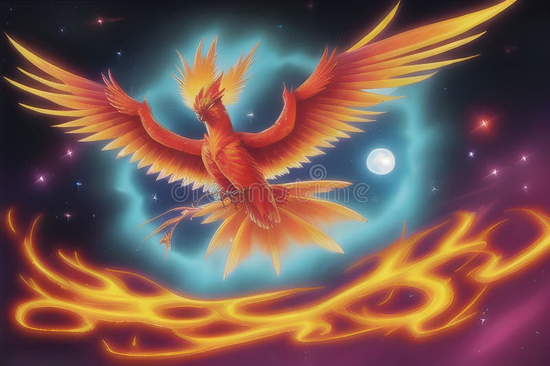 A Phoenix in the Fire. Generative AI. Stock Image - Image of predator ...