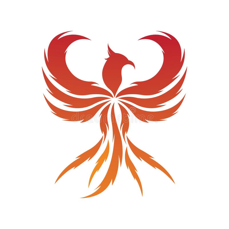 Phoenix Fire Bird Logo Vector Flat Design Stock Illustration ...