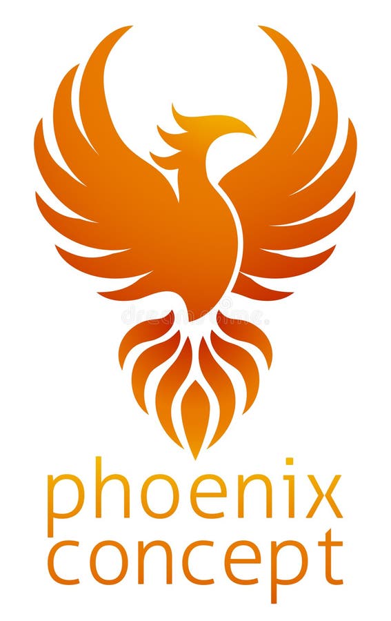 Phoenix Fire Bird Rising Wings Spread Eagle Stock Vector - Illustration ...