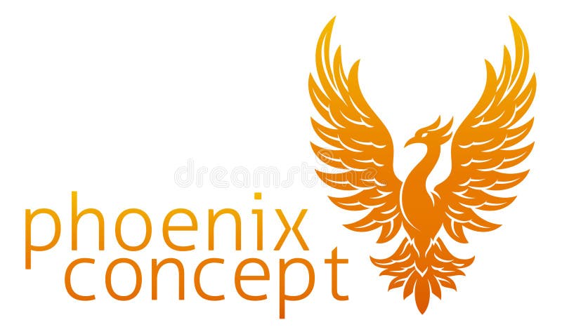 Phoenix Fire Bird Rising Wings Spread Eagle Stock Vector - Illustration ...