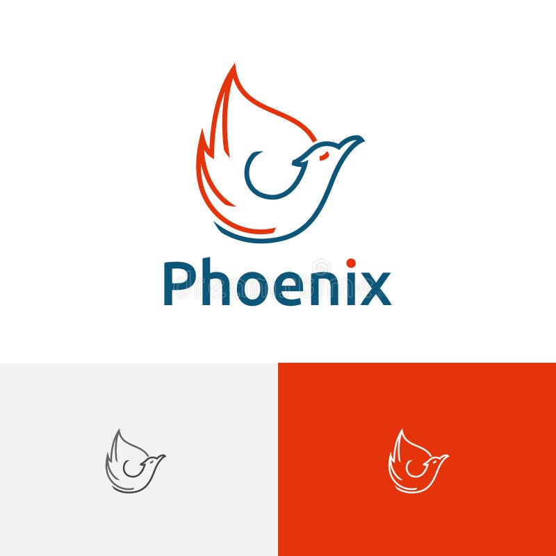 Phoenix Fire Flame Bird Abstract Line Logo Template Stock Vector ...