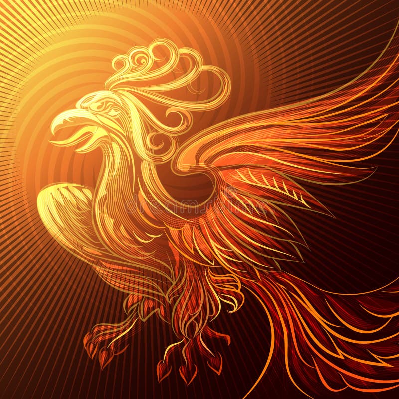 Phoenix in a flame stock vector. Illustration of flame - 39495608