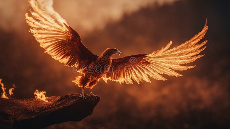 The Phoenix Flies, Blazing with the Fire of a Bird. Mythical Creatures ...