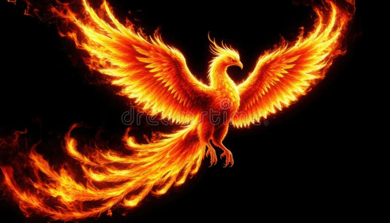 Phoenix in Flight stock illustration. Illustration of flying - 370862403
