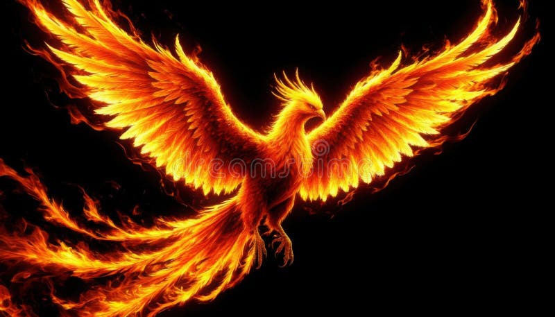 Phoenix in Flight stock illustration. Illustration of streams - 370862489