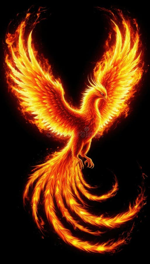 Phoenix in Flight stock illustration. Illustration of phoenix - 370862646