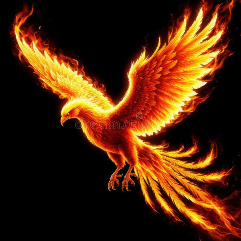 Phoenix in Flight stock illustration. Illustration of streams - 370862893